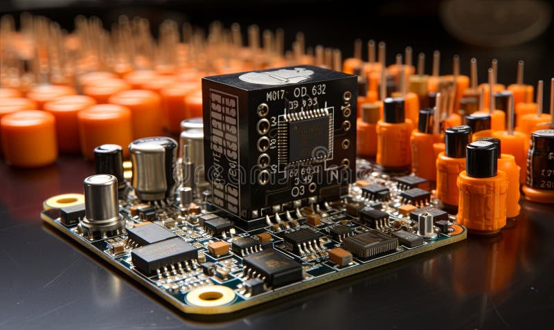 Close Up of Electronic Board with Multiple Components Stock Photo ...