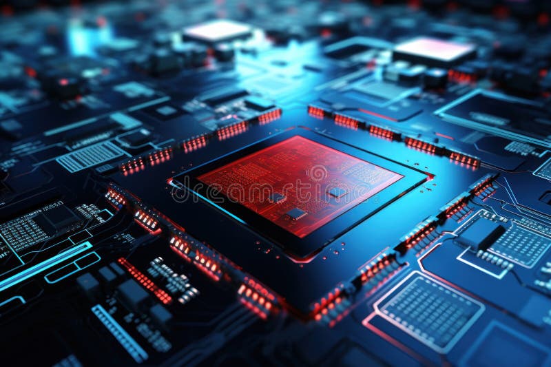 Close-up of an Electronic Board with a Processor or Chip. Development ...
