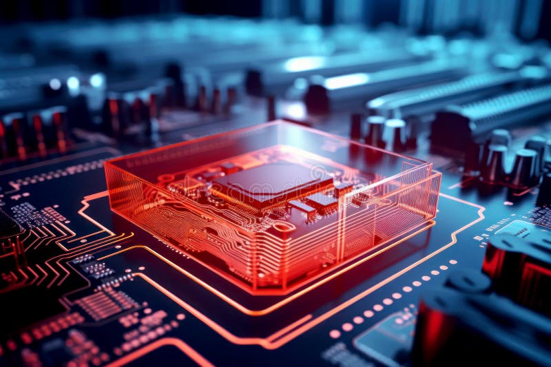 Close-up of an Electronic Board with a Processor or Chip. Development ...