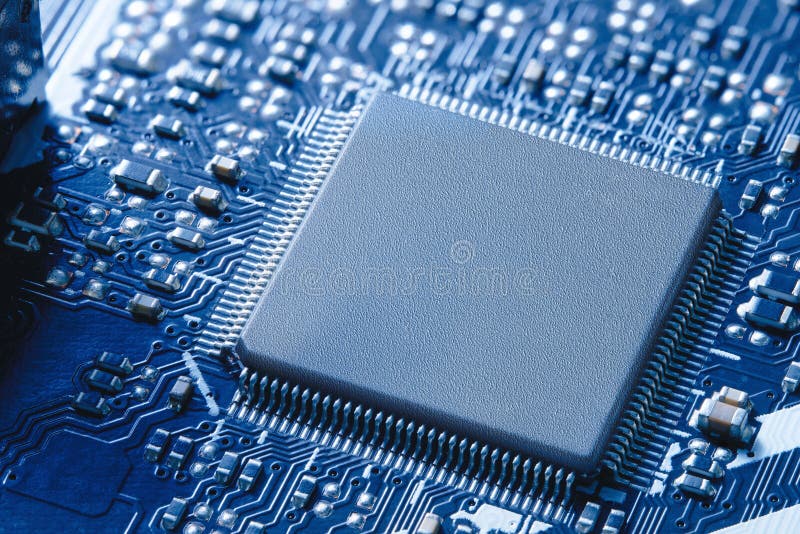 Close Up of Electronic Circuit Board of Computer Motherboard Stock ...