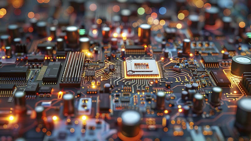 Close Up of a Electronic Circuit Board, Close Up of a Computer Board ...