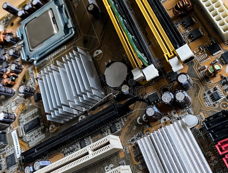 Close-up of Electronic Circuit Board. Electronic Computer Hardware ...