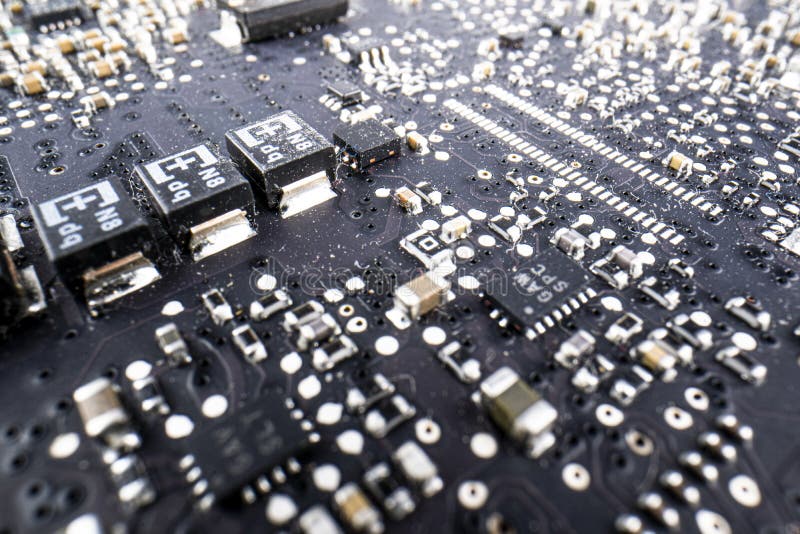Close-up of Electronic Circuit Board with Processor, Fragment of the ...