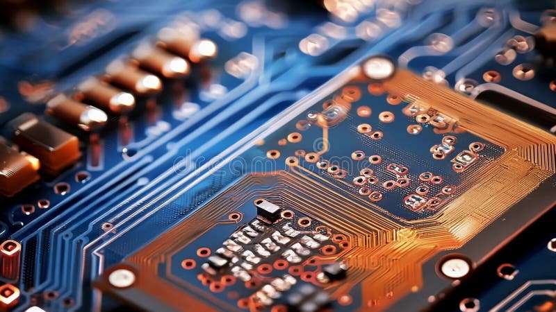 Electronic Circuit Board Showing Computer Hardware Components Stock ...
