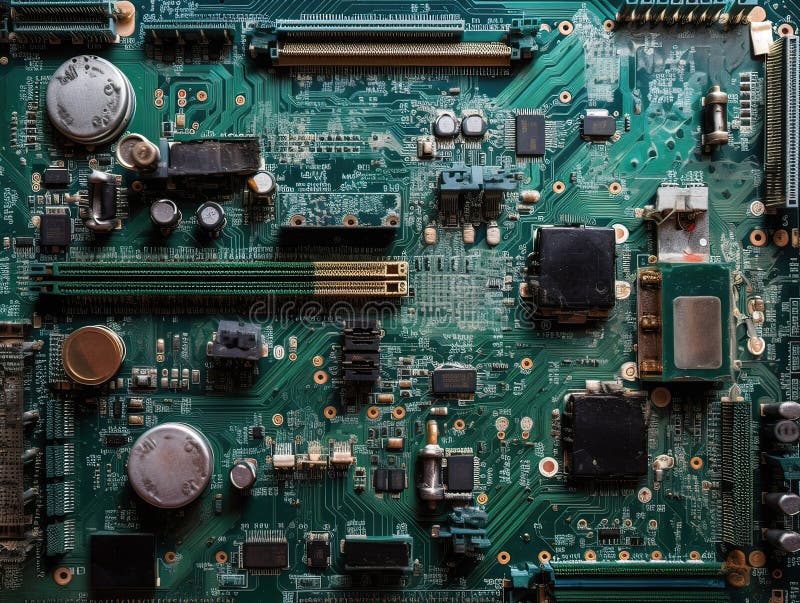 Close-up of Old Electronic Circuit Board. Technology and Science ...