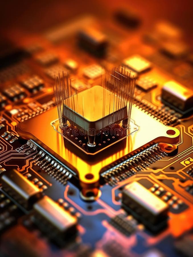 Close-up of an Electronic Circuit Board, with Various Components and ...