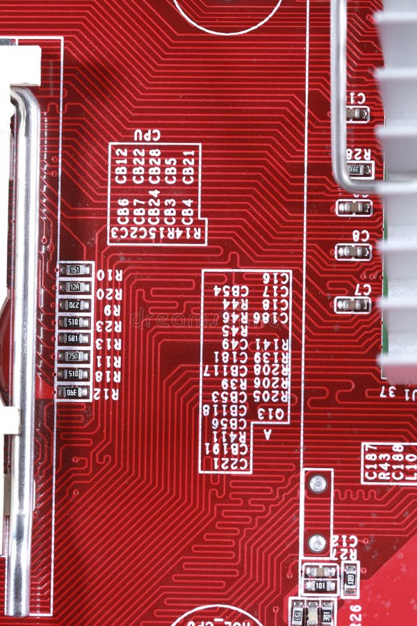 Close-up of Electronic Circuit Red Board with Processor of Compu Stock ...