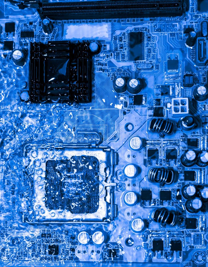 Close Up of Electronic Circuits in Technology on Mainboard Computer ...