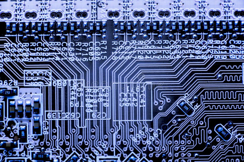 Close Up of Electronic Circuits in Technology on Mainboard Stock Photo ...