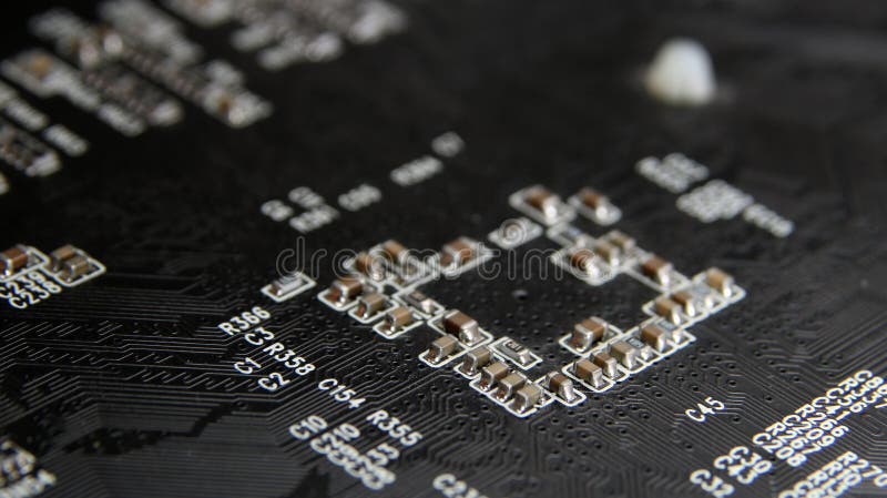 Close Up of Electronic Circuits in Technology on Mainboard, System ...