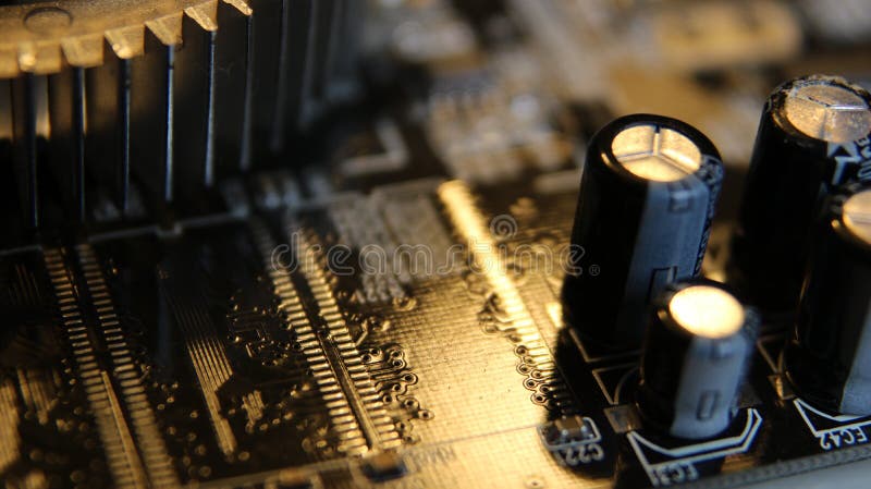 Close Up of Electronic Circuits in Technology on Mainboard, System ...