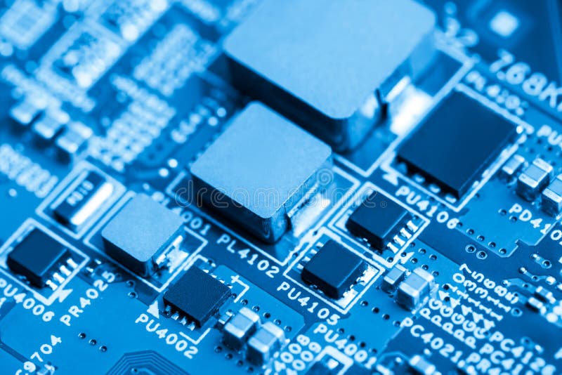 Close Up of Electronic Components on the Motherboard, Microprocessor ...