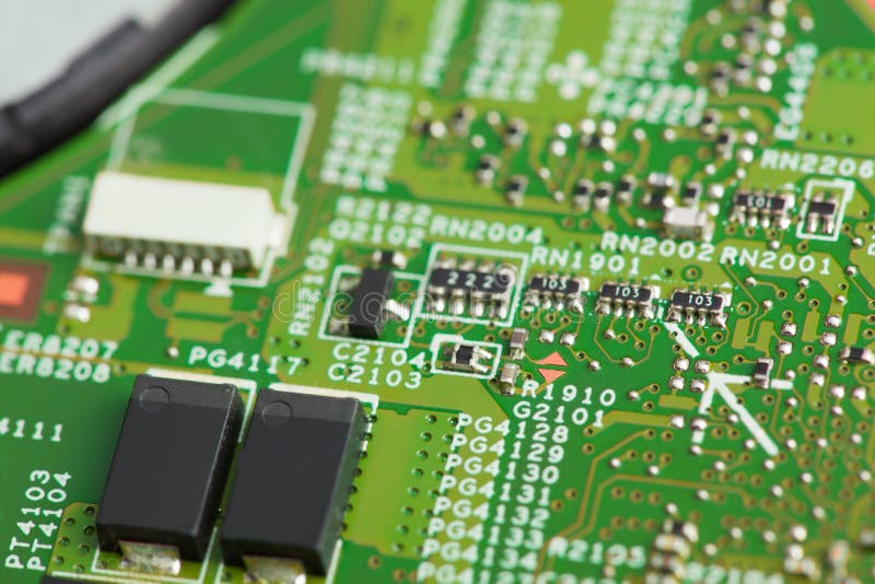 Close Up of Electronic Components on the Motherboard, Microprocessor ...