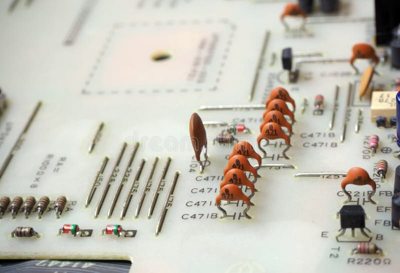 Semiconductor Components Isolated on Black Stock Photo - Image of black ...