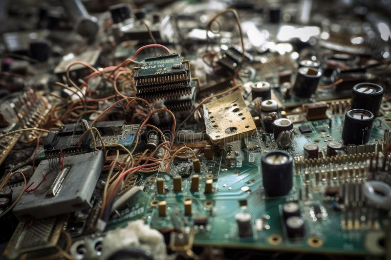 Close-up of Electronic Components, Ready for Recycling and Reuse Stock ...