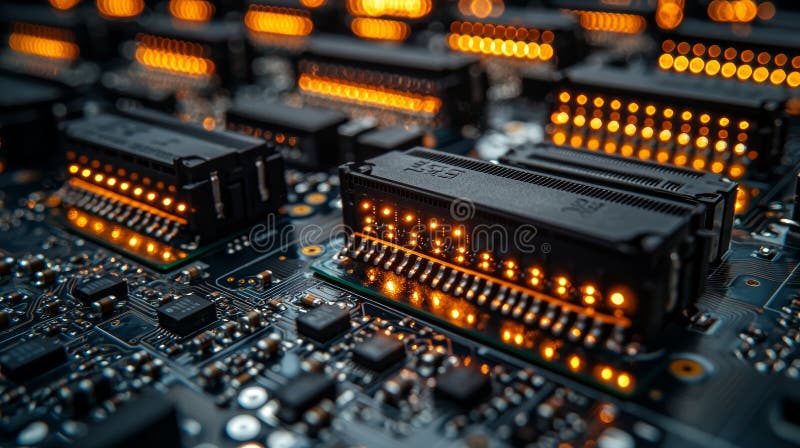 Closeup of Electronic Components and Soldering Process Stock ...