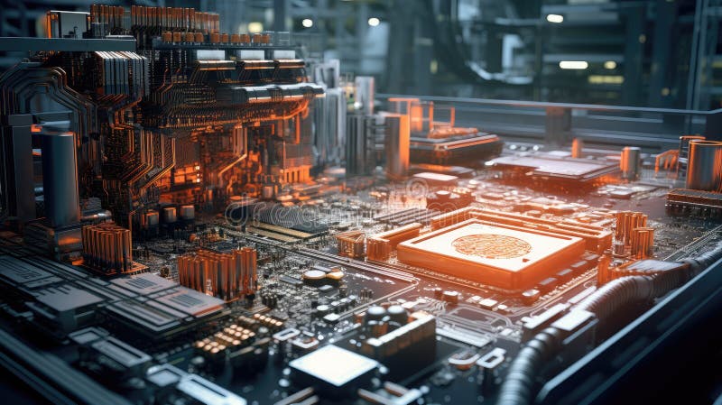 Close-up of Electronic Computer Hardware Technology. Stock Photo ...