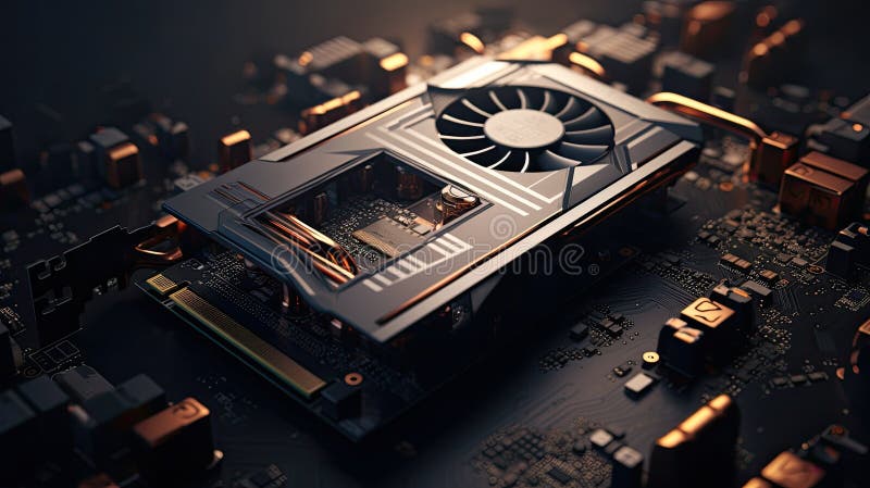 Close-up of Electronic Computer Hardware Technology. Stock Illustration ...