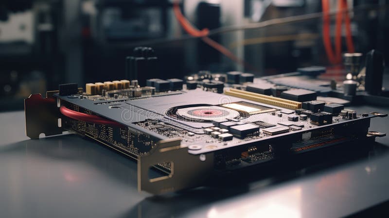 Close-up of Electronic Computer Hardware Technology. Stock Illustration ...