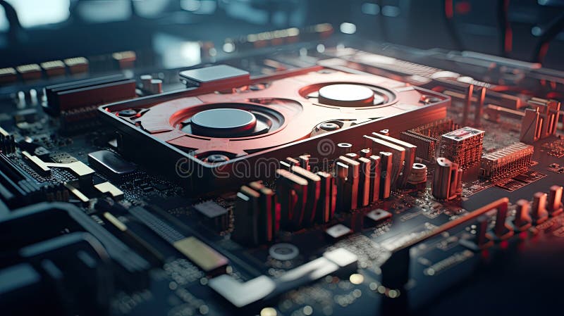 Close-up of Electronic Computer Hardware Technology. Stock Image ...