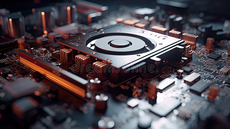 Close-up of Electronic Computer Hardware Technology. Stock Photo ...