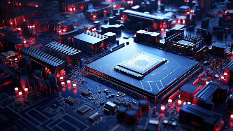 Close-up of Electronic Computer Hardware Technology. Stock Image ...