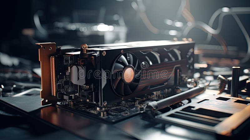 Close-up of Electronic Computer Hardware Technology. Stock Photo ...