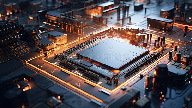 Close-up of Electronic Computer Hardware Technology. Stock Image ...