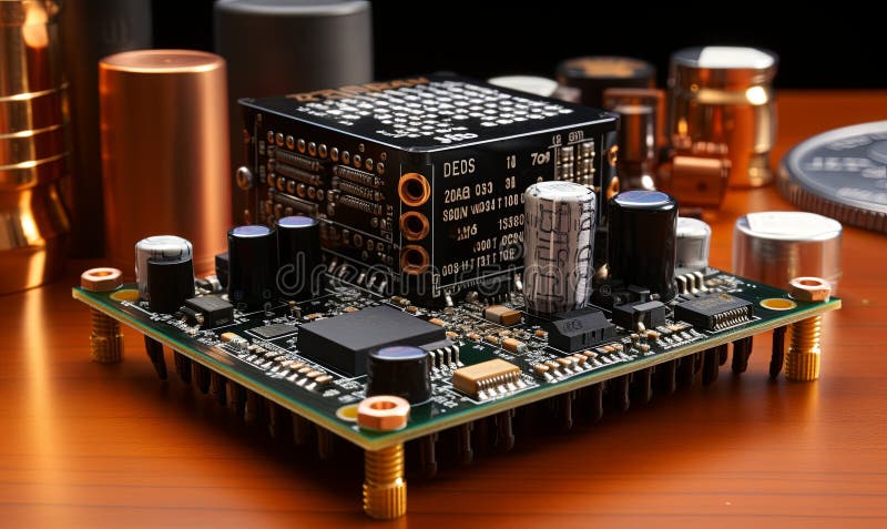 Close-Up of Electronic Device on Table Stock Image - Image of detail ...