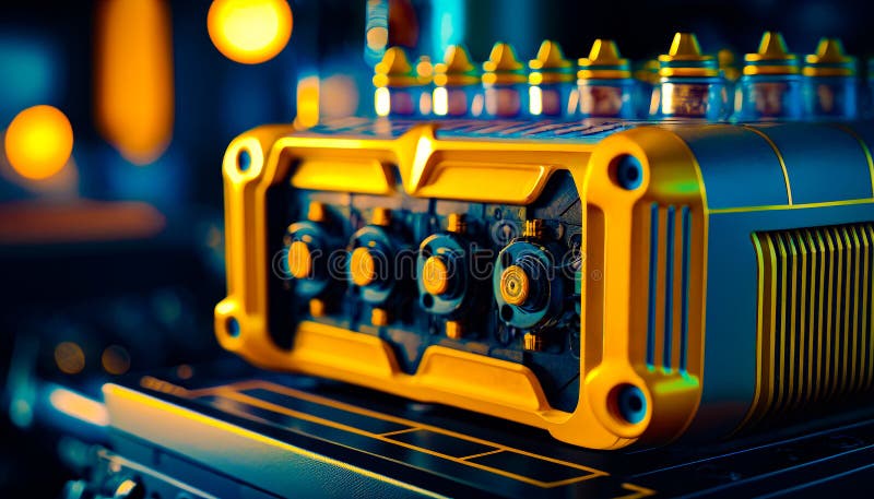 Close Up of an Electronic Device on Table Generative AI. Stock ...