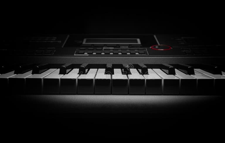 Close-up of an Electronic Keyboard with Dramatic Lighting Stock Image ...