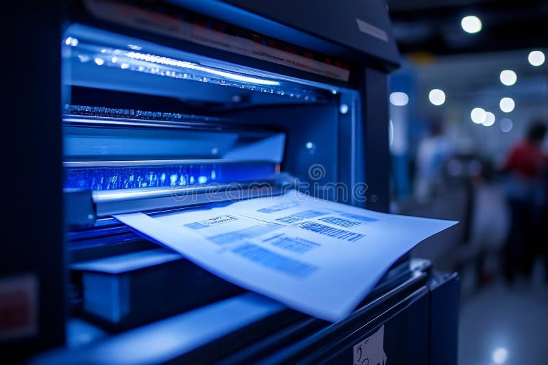 High-Tech Voting Machine Scanning Ballot Paper in Close-Up Stock ...