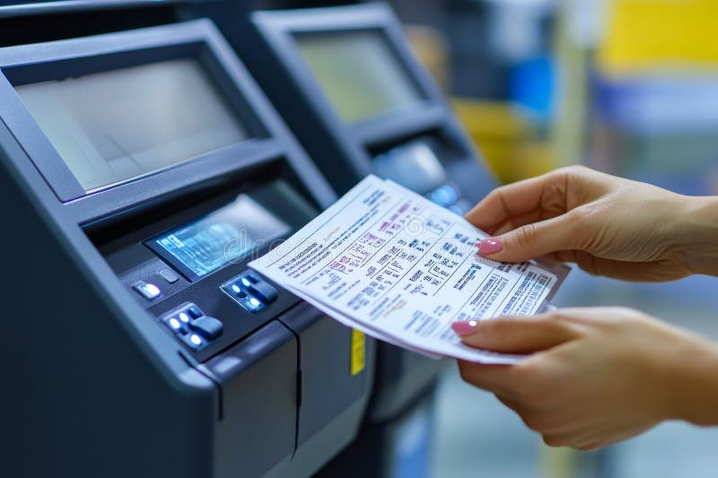 High-Tech Voting Machine Scanning Ballot Paper in Close-Up Stock ...