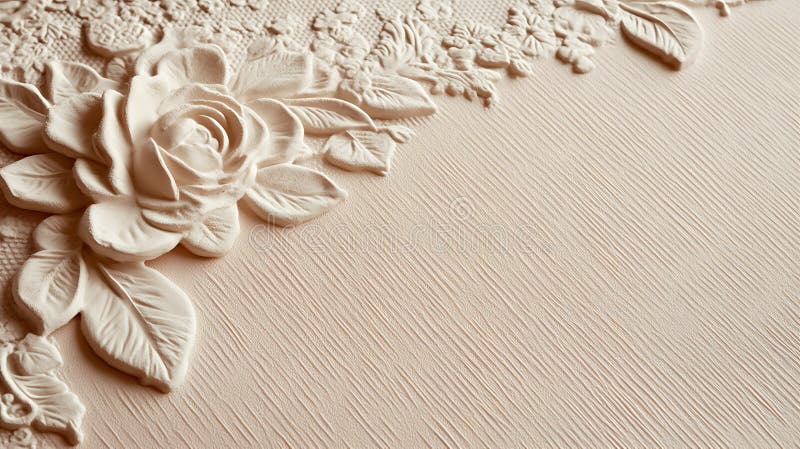Elegant Rose Floral Bas Relief Wall Decor Stock Image - Image of ...