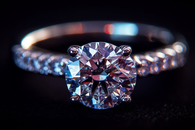 Close-up of an Elegant Diamond Ring, Radiating Brilliance and Luxury ...