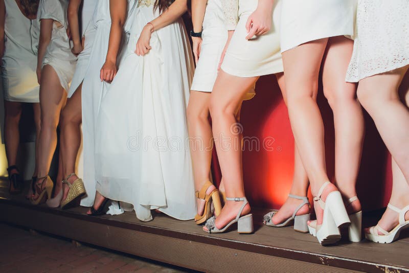 Close Up of Elegant Female Legs Walking Away. Stock Image - Image of ...