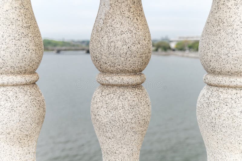 Close-up of the Elegant Marble Balustrade on the Bridge Overlooking the ...
