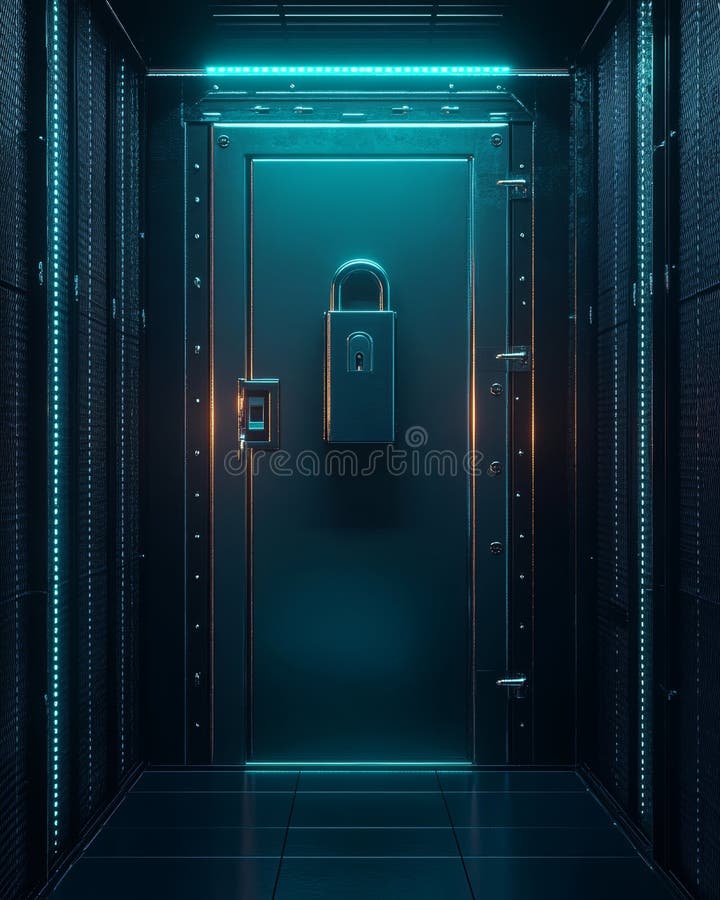 A Close-up of an Elegant, Modern Digital Lock Icon, Signifying Security ...