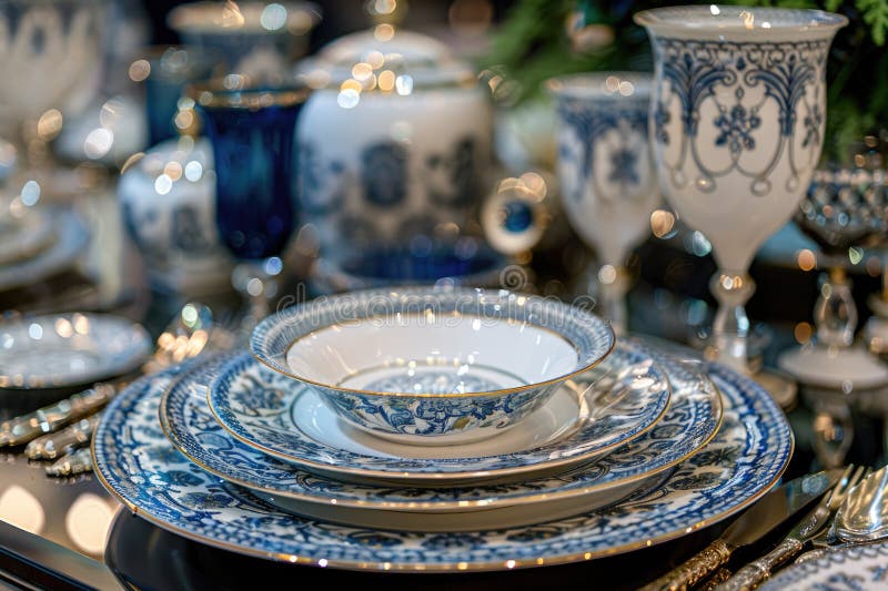 Close-up of an Elegant Plate on a Table at Luxury. Stock Photo - Image ...