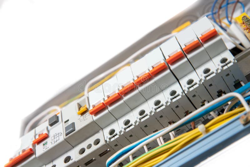 Close Up Elements of Consumer Electric Control Panel Switchboard for ...