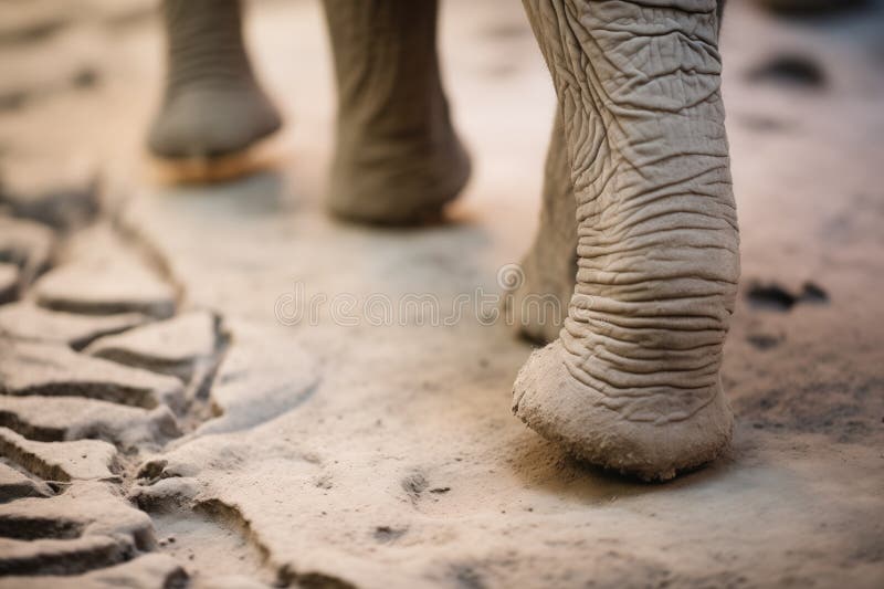 Close-up of Elephant Footprints on Muddy Trail Stock Photo - Image of ...