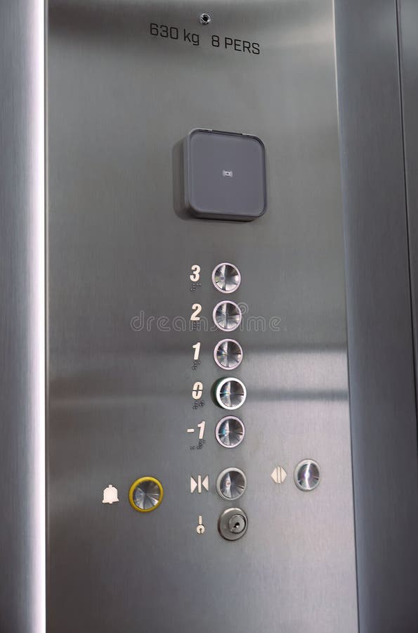 Close-Up of Elevator Button Panel with Floor Numbers and Indicators Stock Image - Image of ...