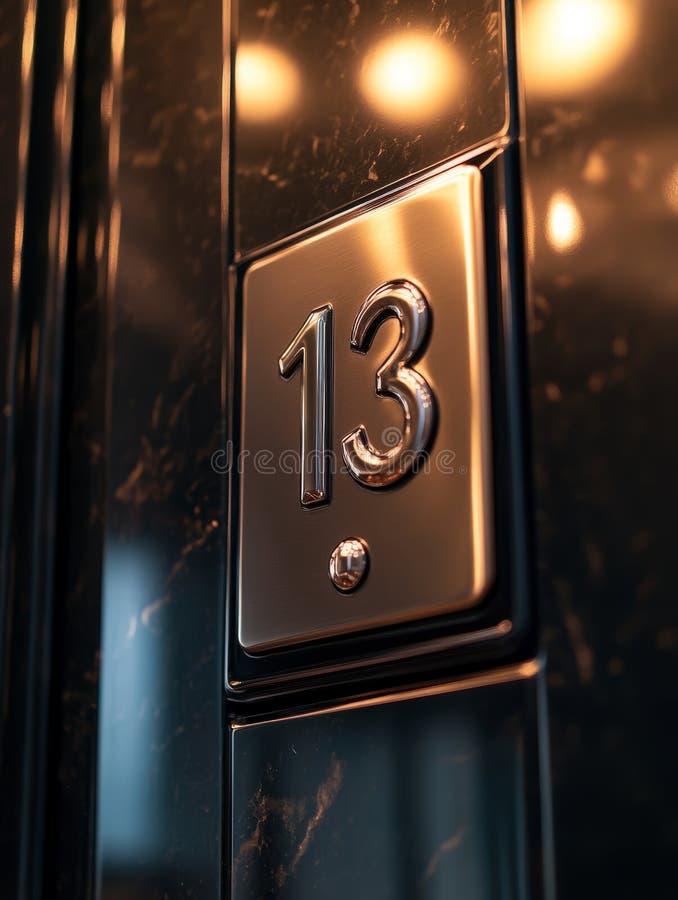 Close-up of an Elevator Button for the 13th Floor. Stock Photo - Image ...