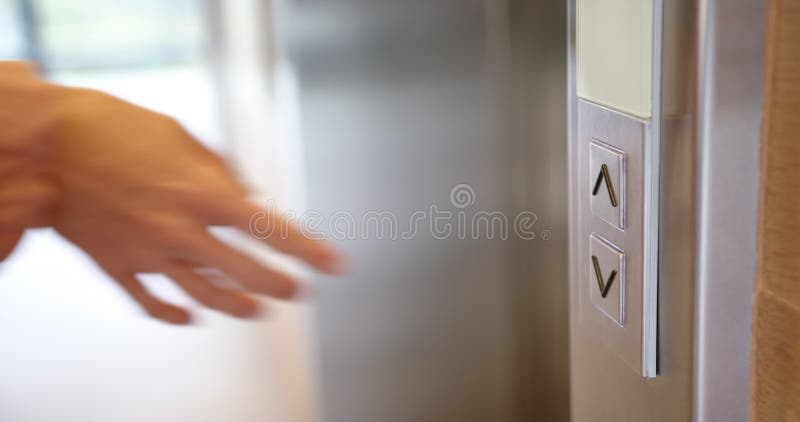 Close-up of Elevator Buttons for Going Up and Down in Modern Building ...