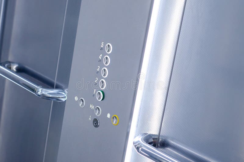 Close-up of Elevator Buttons Panel Inside the Elevator Stock Image ...