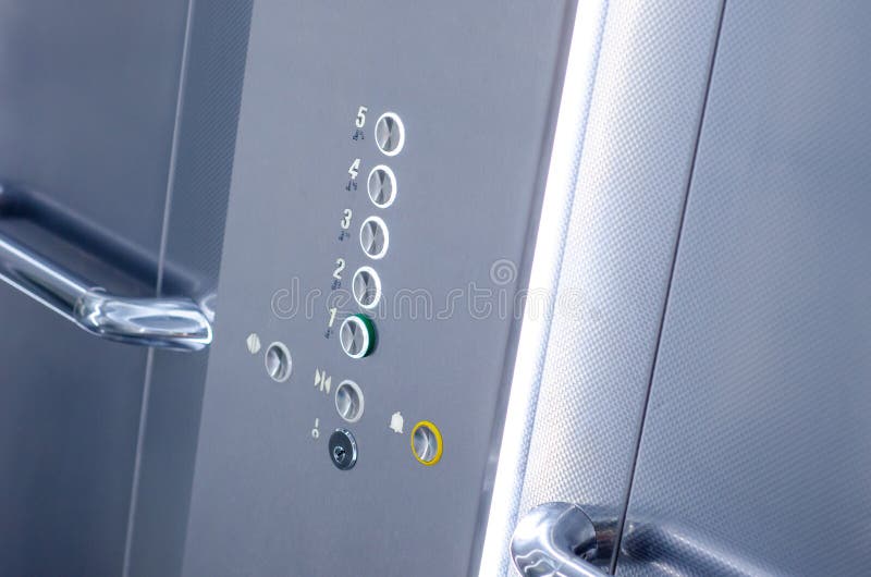 Close-up of Elevator Buttons Panel Inside the Elevator Stock Image ...