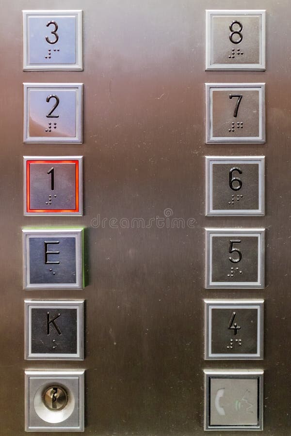 Close Up on Elevator Buttons Stock Image - Image of square, twelve ...