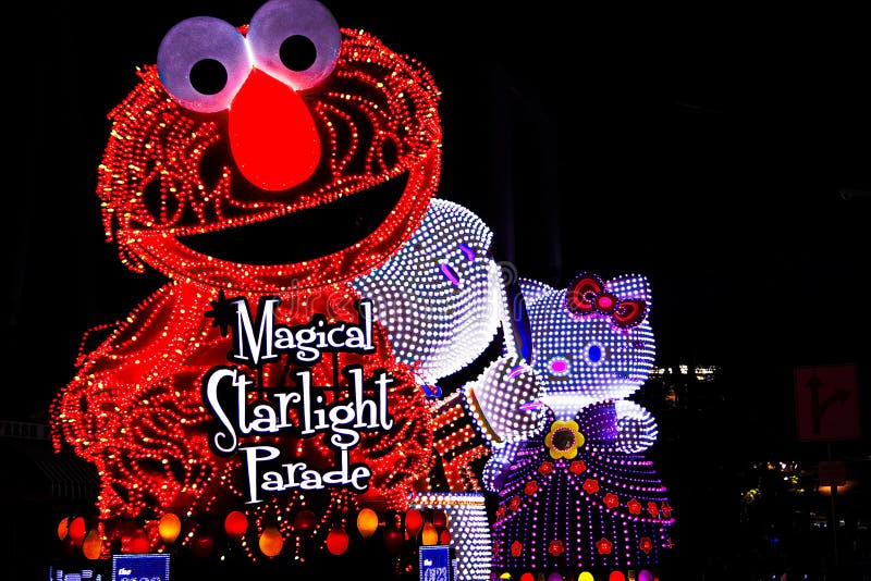 Close Up of Elmo LED Light Parade Float in Magical Starlight Parade ...