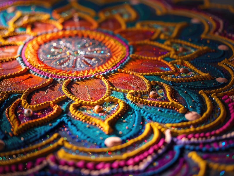 Close-up embroidery design stock photo. Image of closeup - 374906206