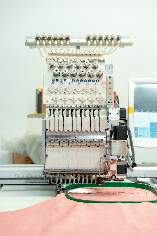 Close Up of Embroidery Machine Making Patterns on Textiles Stock Image ...